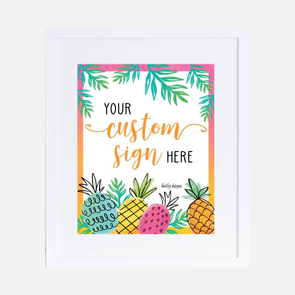Printable Pineapple Baby Shower Custom Sign Template | Hadley Designs