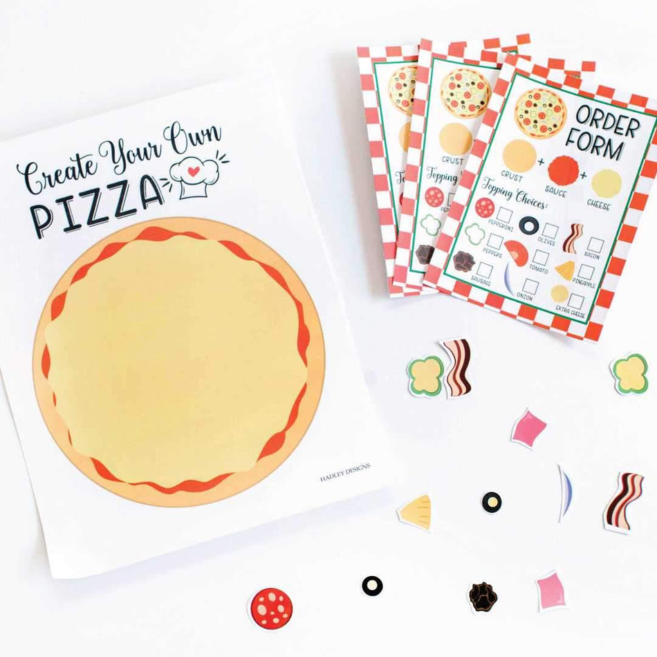 Printable Pizza Party Create Your Own Pizza Game Template | Hadley ...