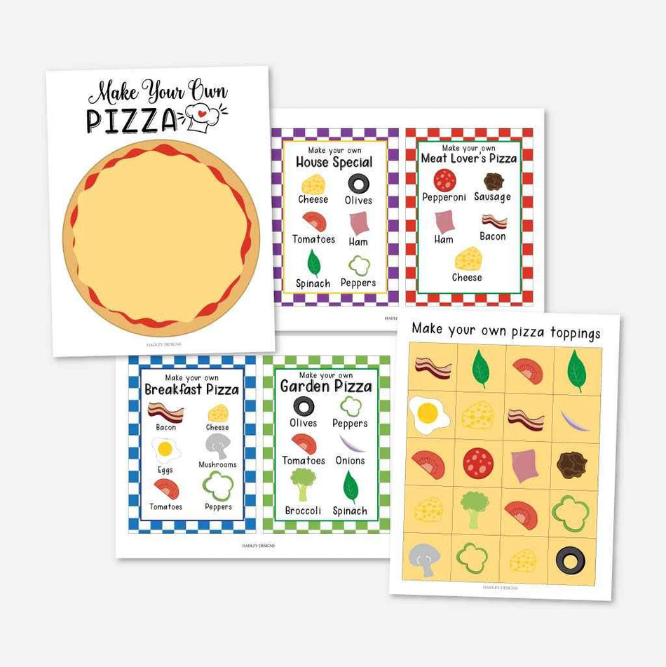 Printable Pizza Party Recipe Game Template | Hadley Designs - Printables