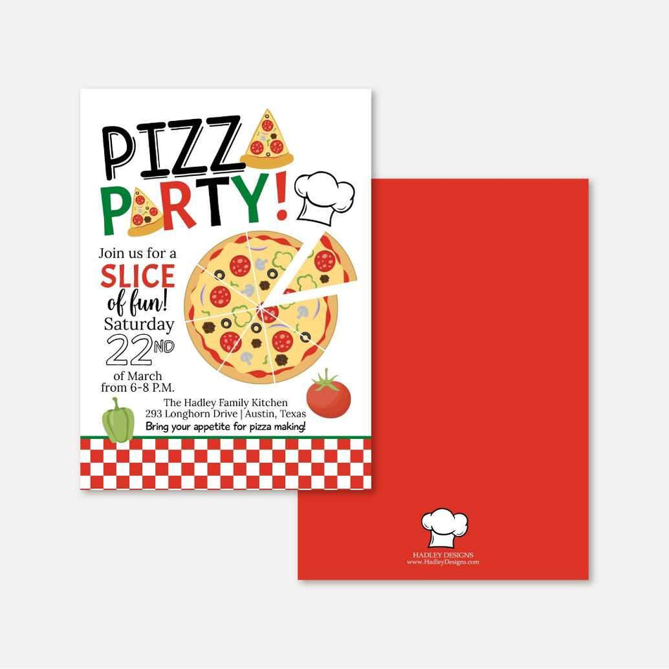 Printable Pizza Party Complete Package Templates | Hadley Designs