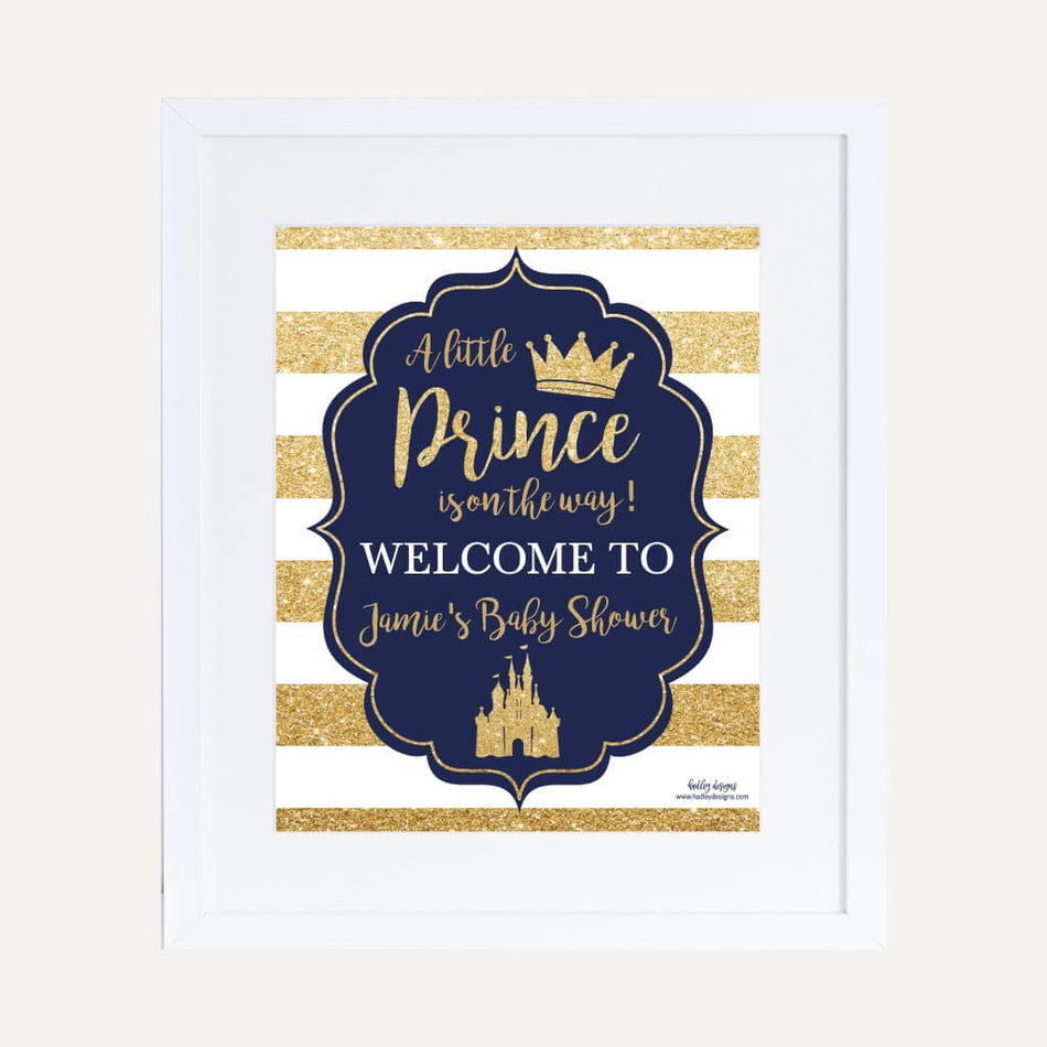 Printable Prince Baby Shower Welcome Sign Template | Hadley Designs