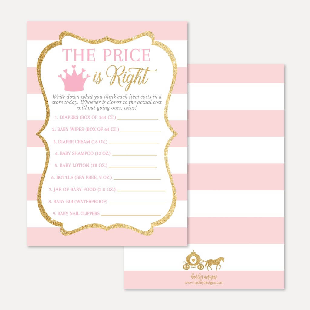 Printable Princess Baby Shower Game Set Templates | Hadley Designs