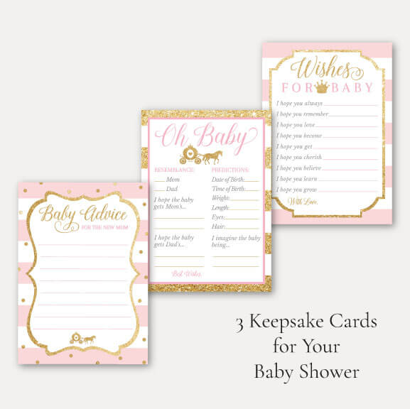 Printable Princess Baby Shower Complete Package Templates | Hadley Designs