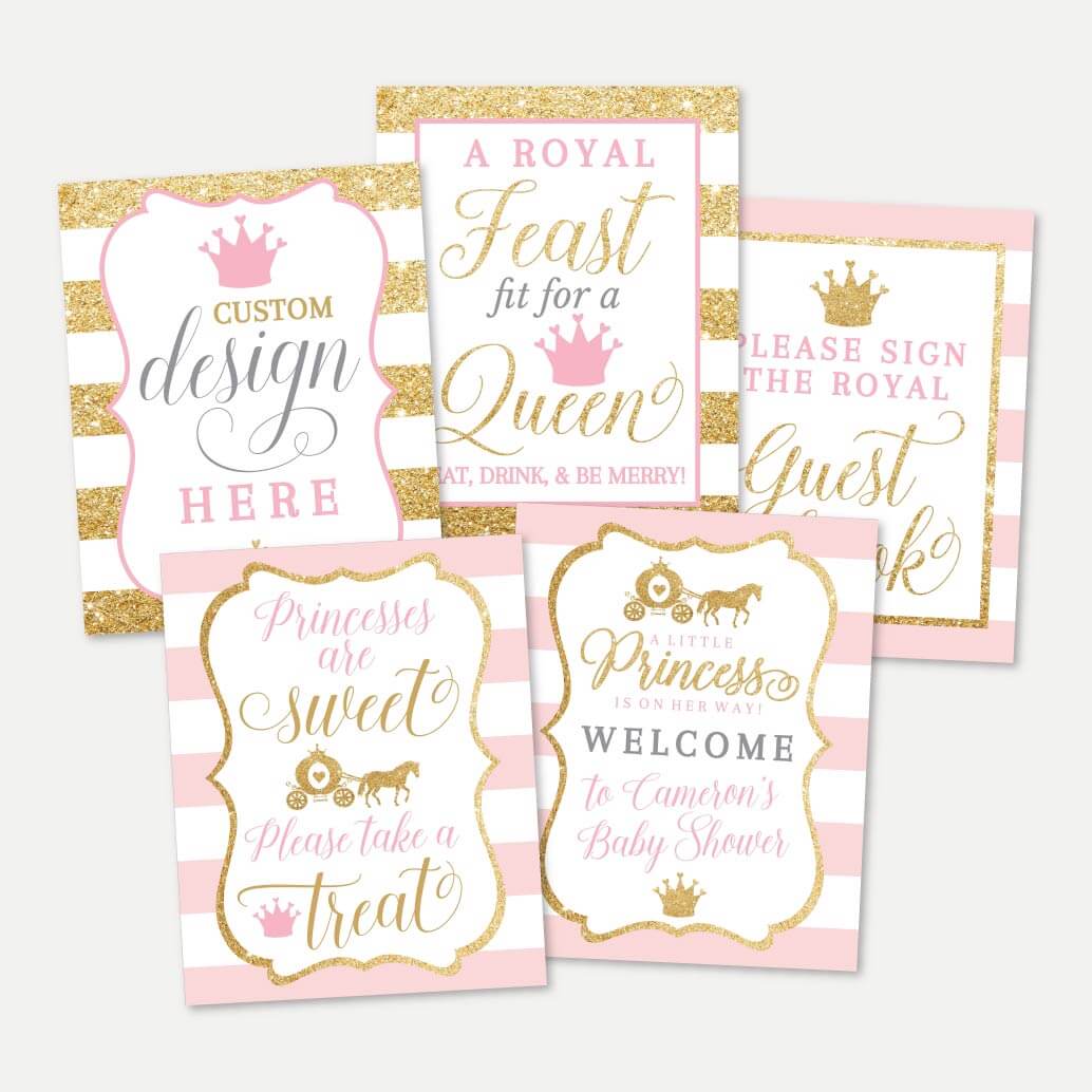 Printable Princess Baby Shower Sign Set Templates | Hadley Designs
