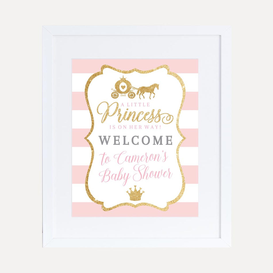 Printable Princess Baby Shower Welcome Sign Template | Hadley Designs ...