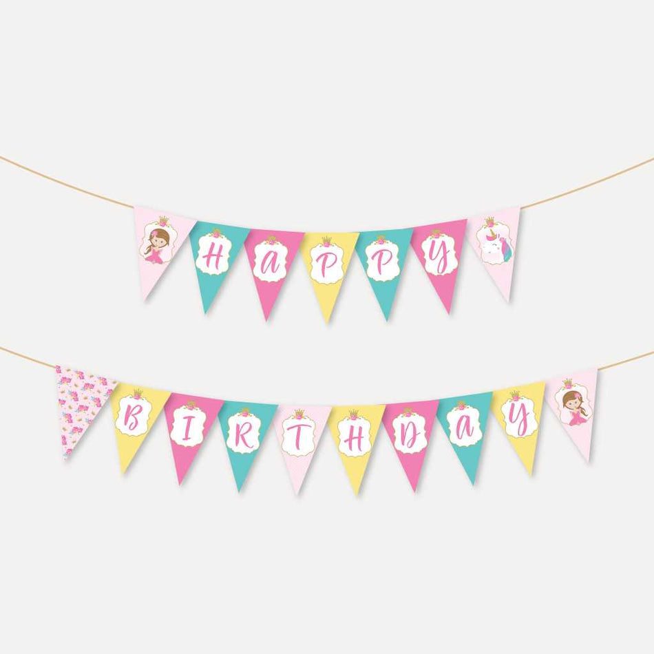 Printable Princess Tea Kids Party Banner Template | Hadley Designs ...