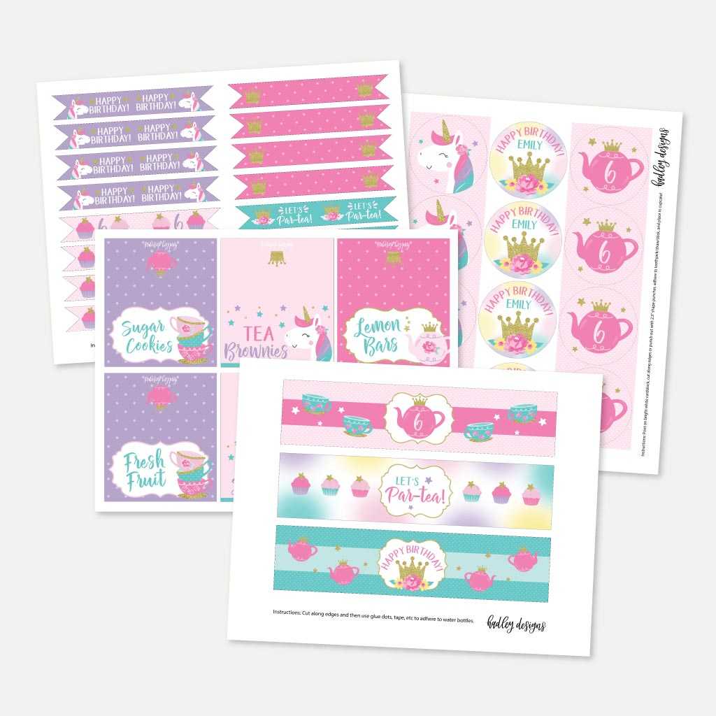 Printable Princess Tea Kids Party Accessories and Decor Package ...