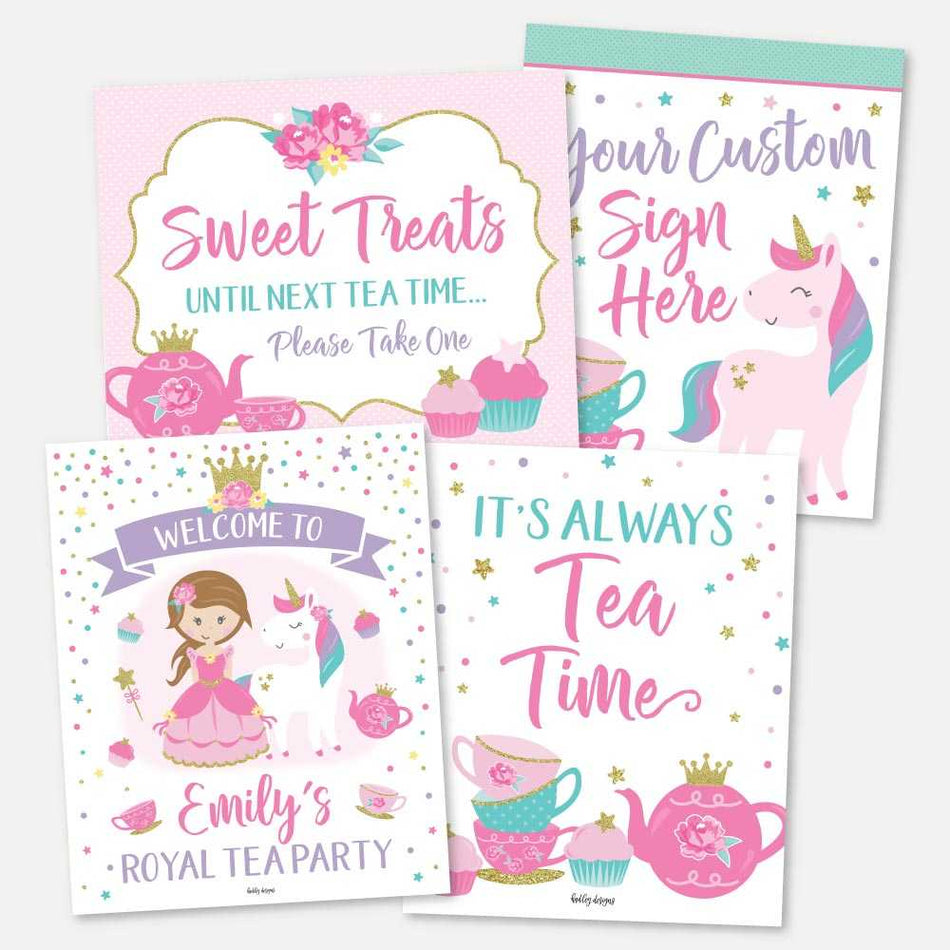 Printable Princess Tea Kids Party Sign Set Template | Hadley Designs ...