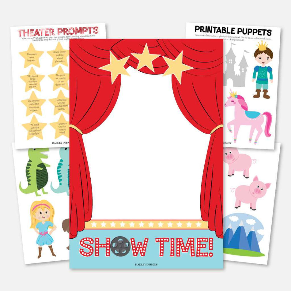 Printable Movie Party Puppet Theater Printables | Hadley Designs