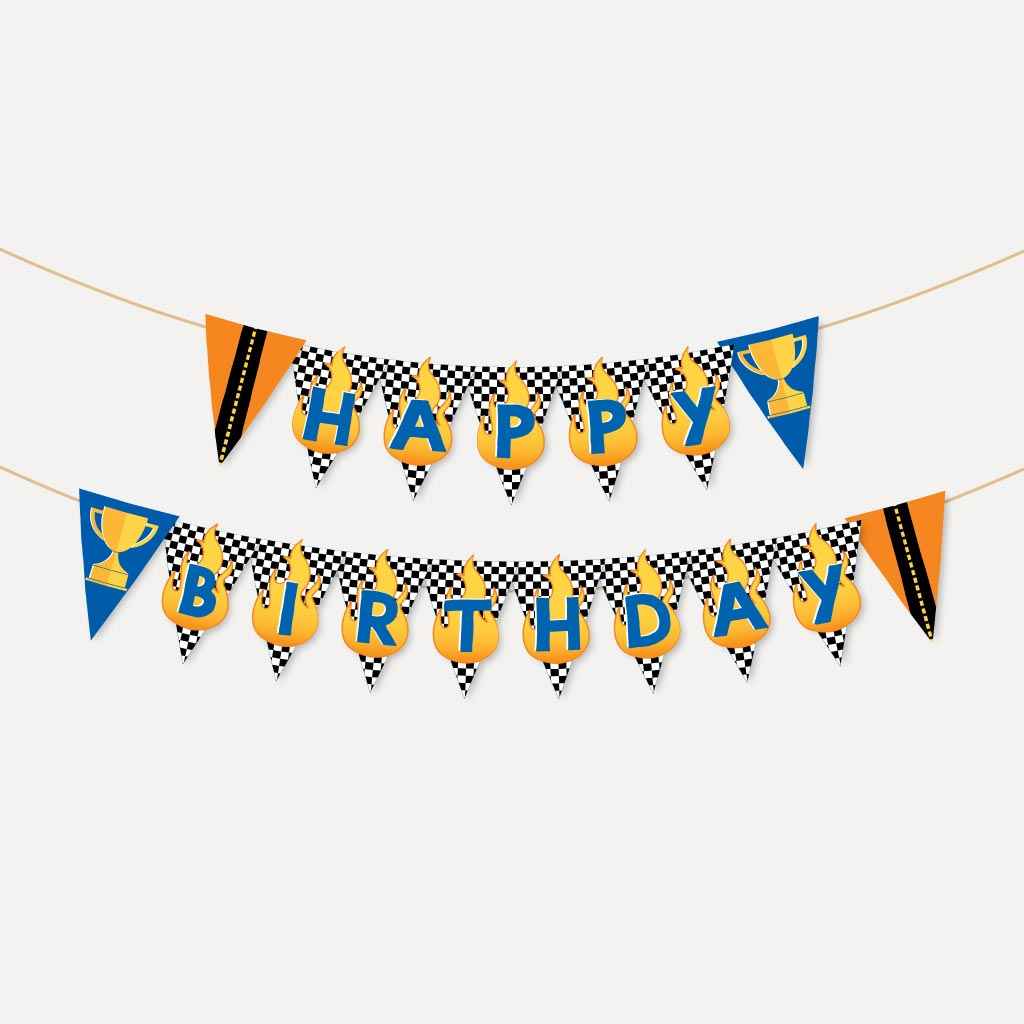 Printable Race Car Kids Party Banner Template | Hadley Designs - Printables