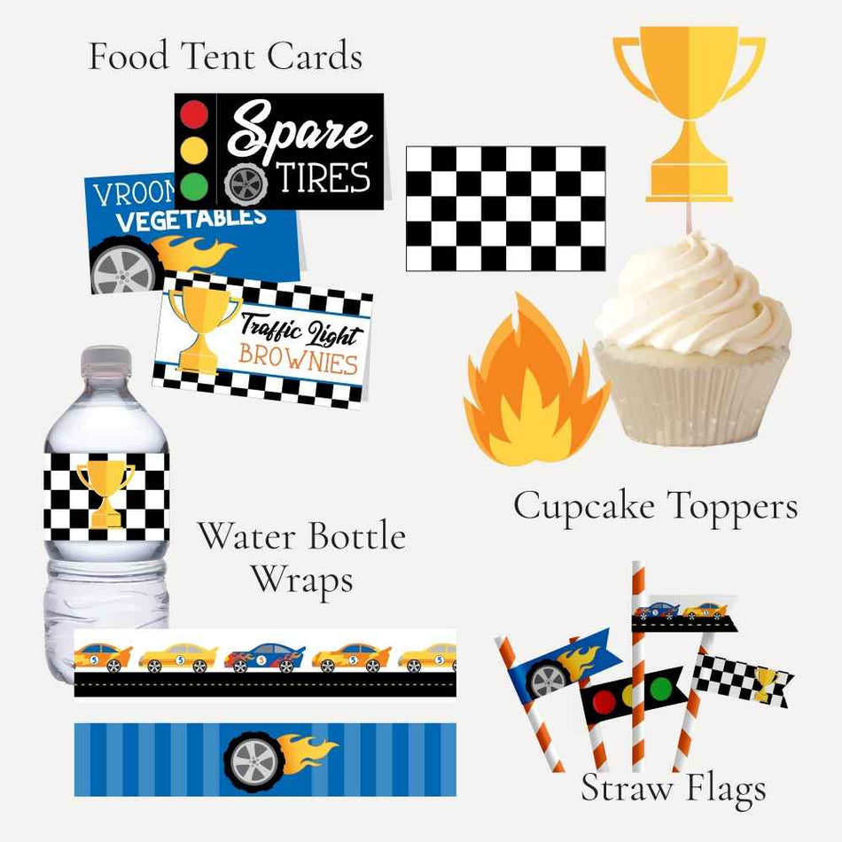 Printable Race Car Kids Party Complete Party Package Templates | Hadley ...