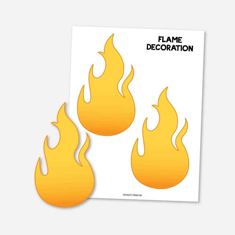 Printable Race Car Kids Party Flame Decoration Template | Hadley ...