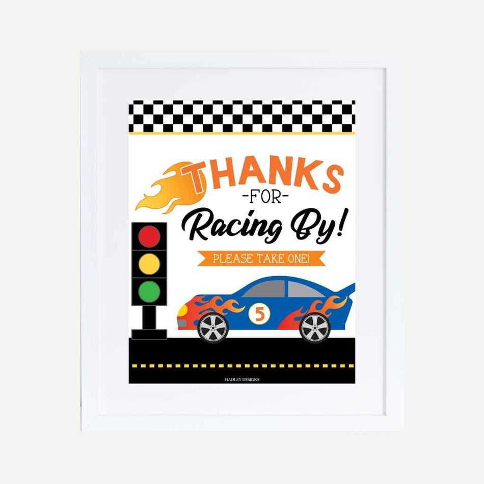 Printable Race Car Kids Party Favor Sign Template | Hadley Designs ...