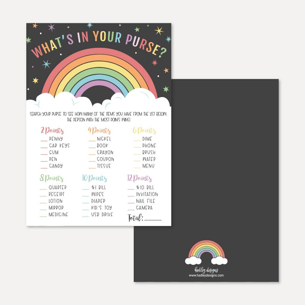 Printable Rainbow Baby Shower Game Set Templates | Hadley Designs ...