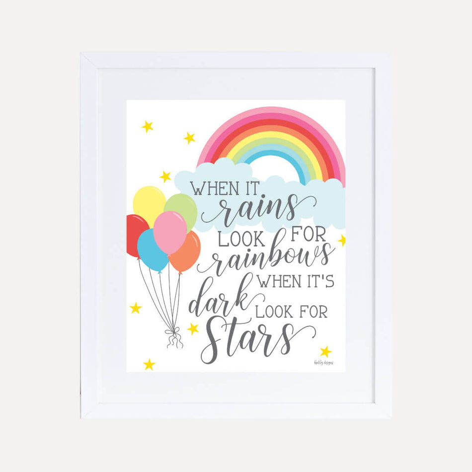 Printable Rainbow Kids Party Birthday Sign Template | Hadley Designs ...