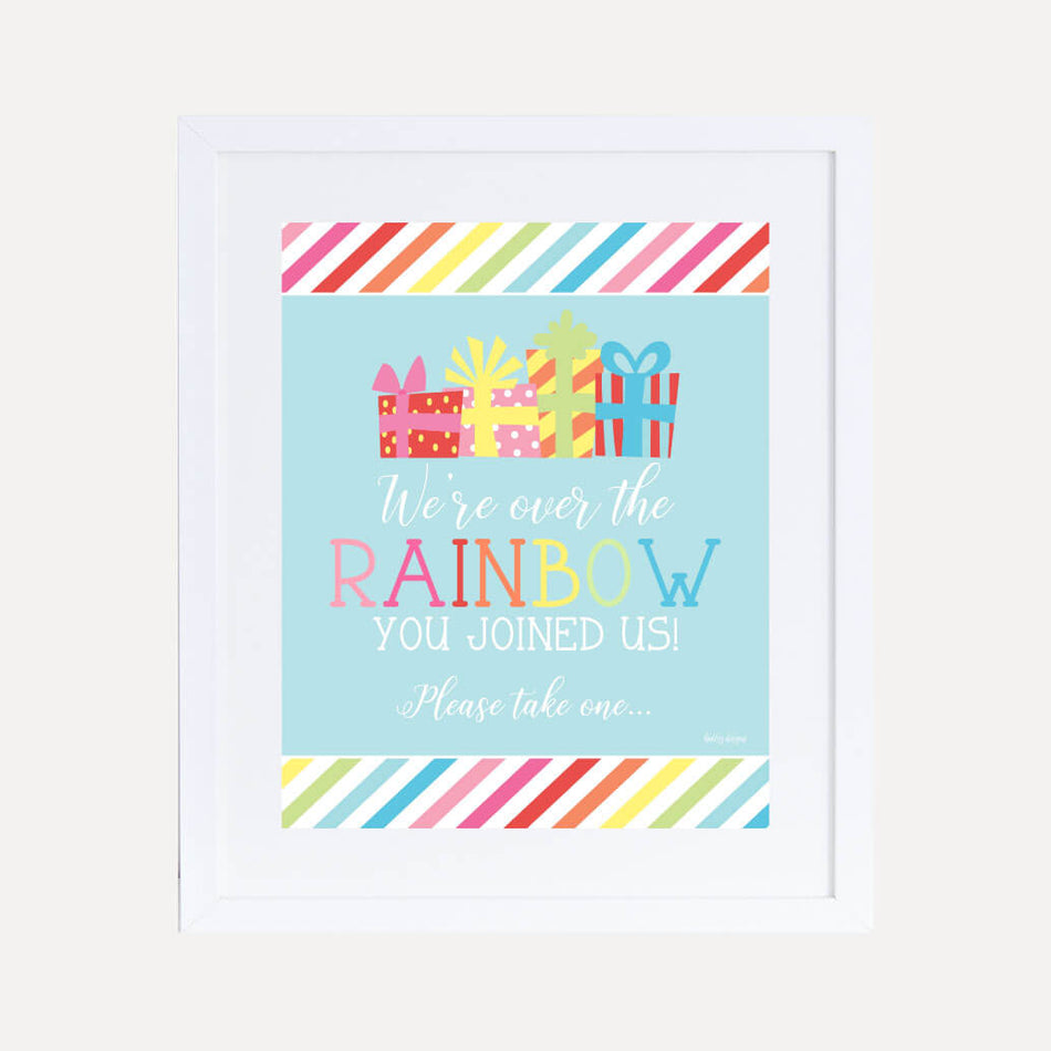 Printable Rainbow Kids Party Favors Sign Templates | Hadley Designs ...