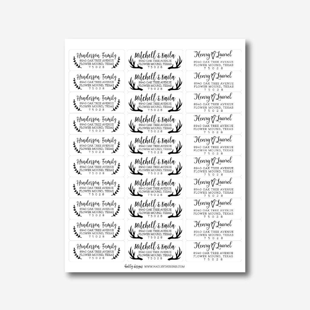 Printable Return Address Labels Templates | Hadley Designs - Printables