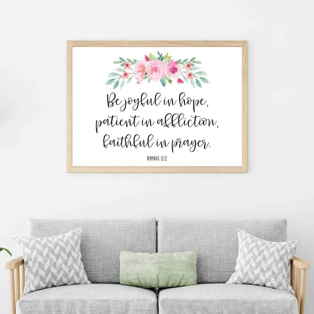 Printable Floral Romans 12 12 Wall Art Template | Hadley Designs