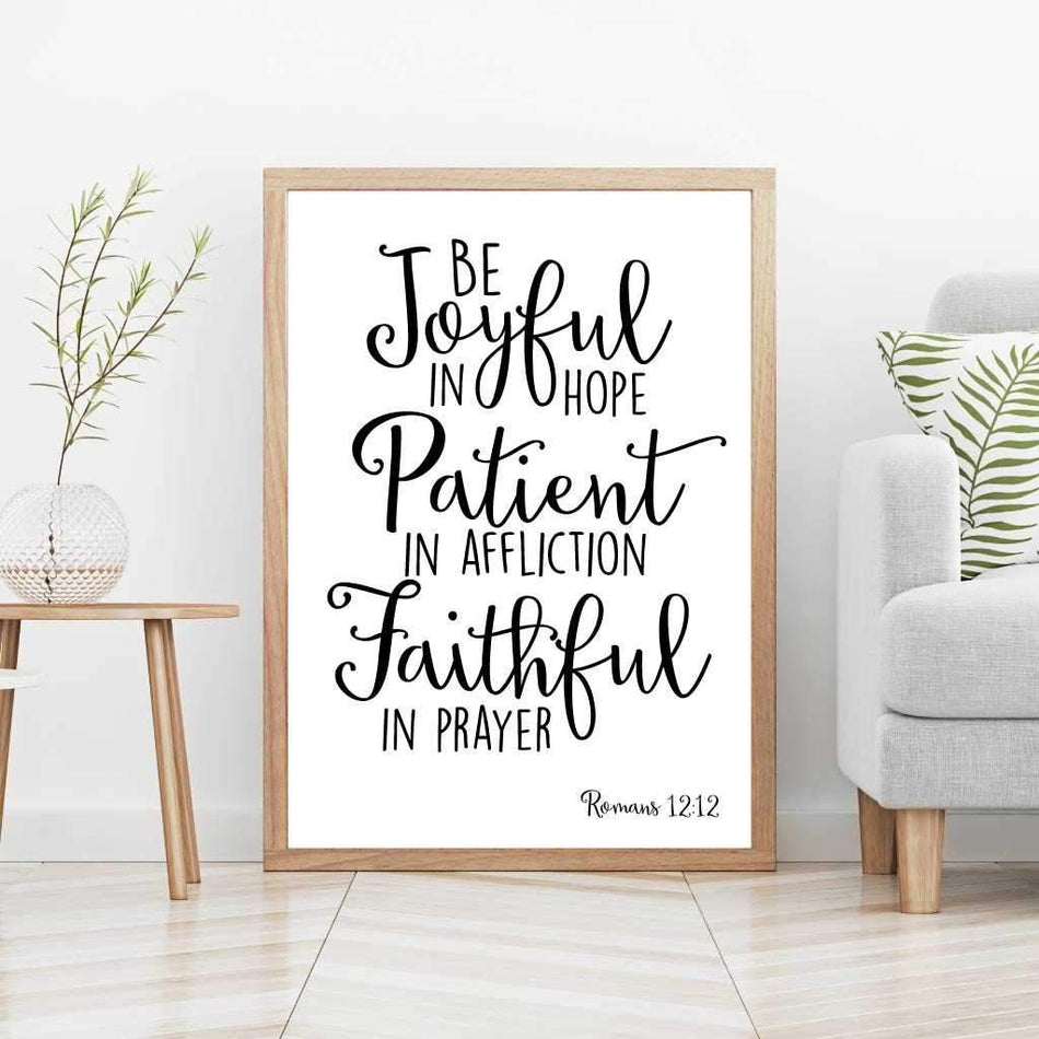 Printable Romans 12:12 Wall Art Template | Hadley Designs