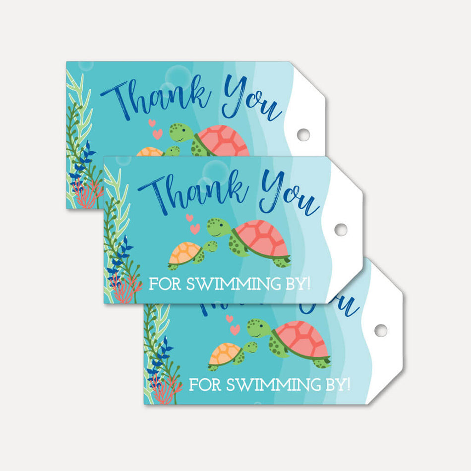 Printable Sea Turtle Baby Shower Thank You Favor Tags Template | Hadley ...