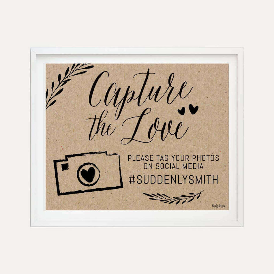 Printable Simple Kraft Hashtag Sign Template | Hadley Designs - Printables