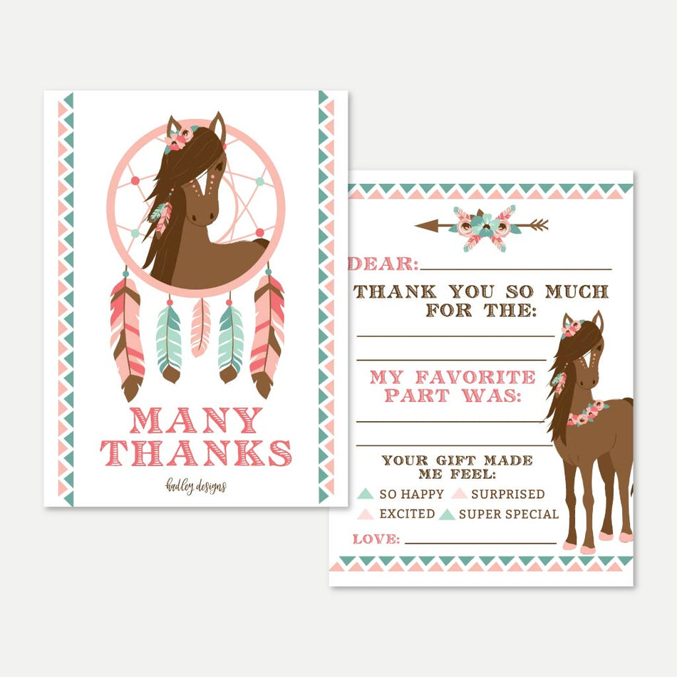 Printable Birthday Thank You Card Template Hadley Designs