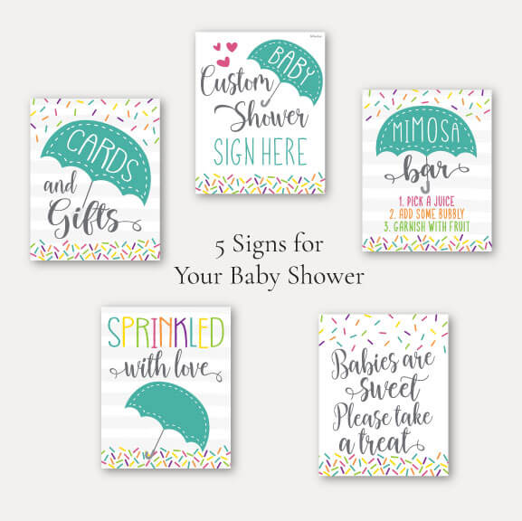 Printable Sprinkle Baby Shower Complete Package Templates | Hadley Designs