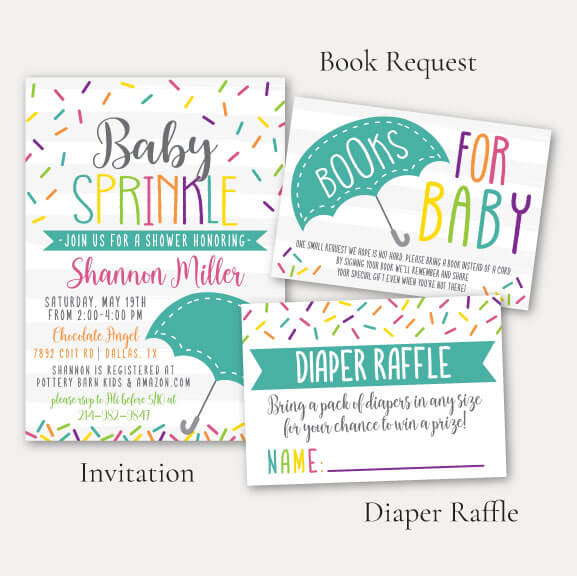 Printable Sprinkle Baby Shower Complete Package Templates | Hadley Designs
