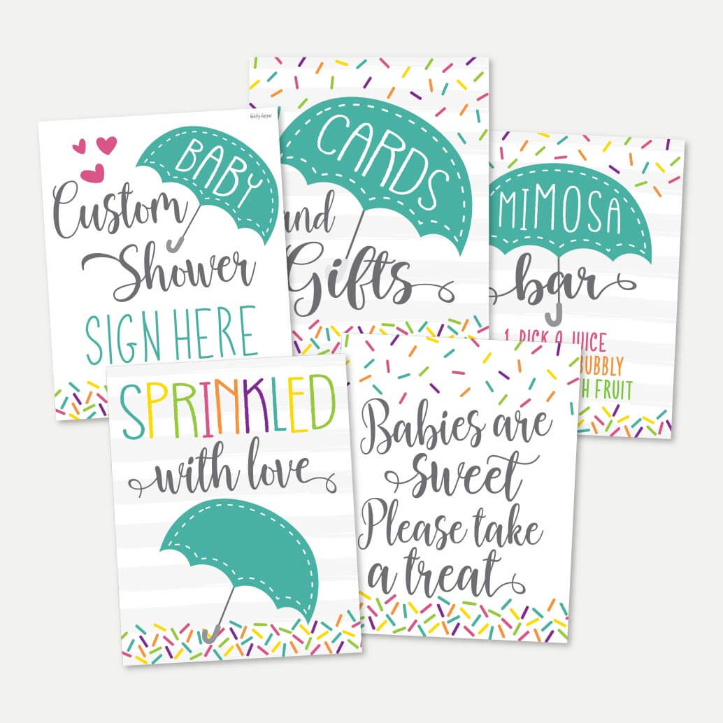 Printable Sprinkle Baby Shower Signs Set Templates | Hadley Designs