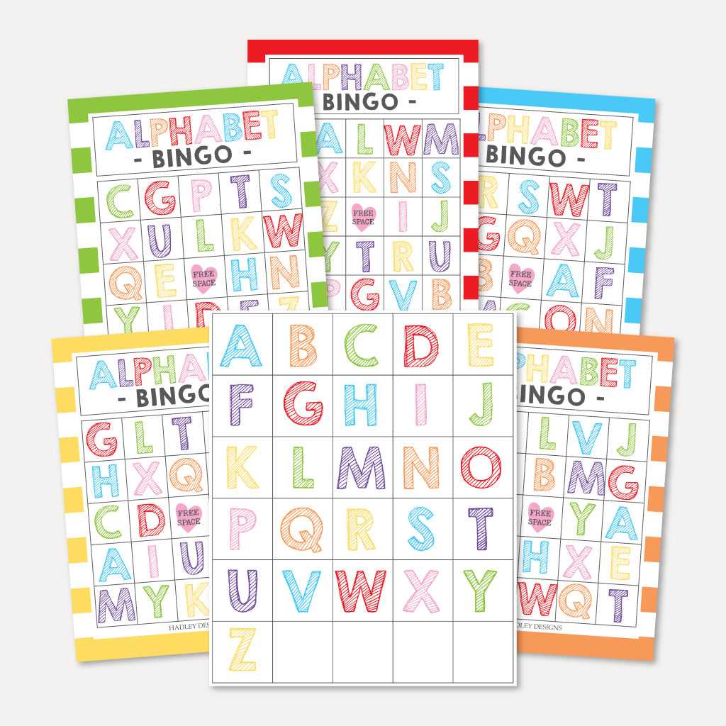 Printable Alphabet Bingo Game Templates | Hadley Designs - Printables