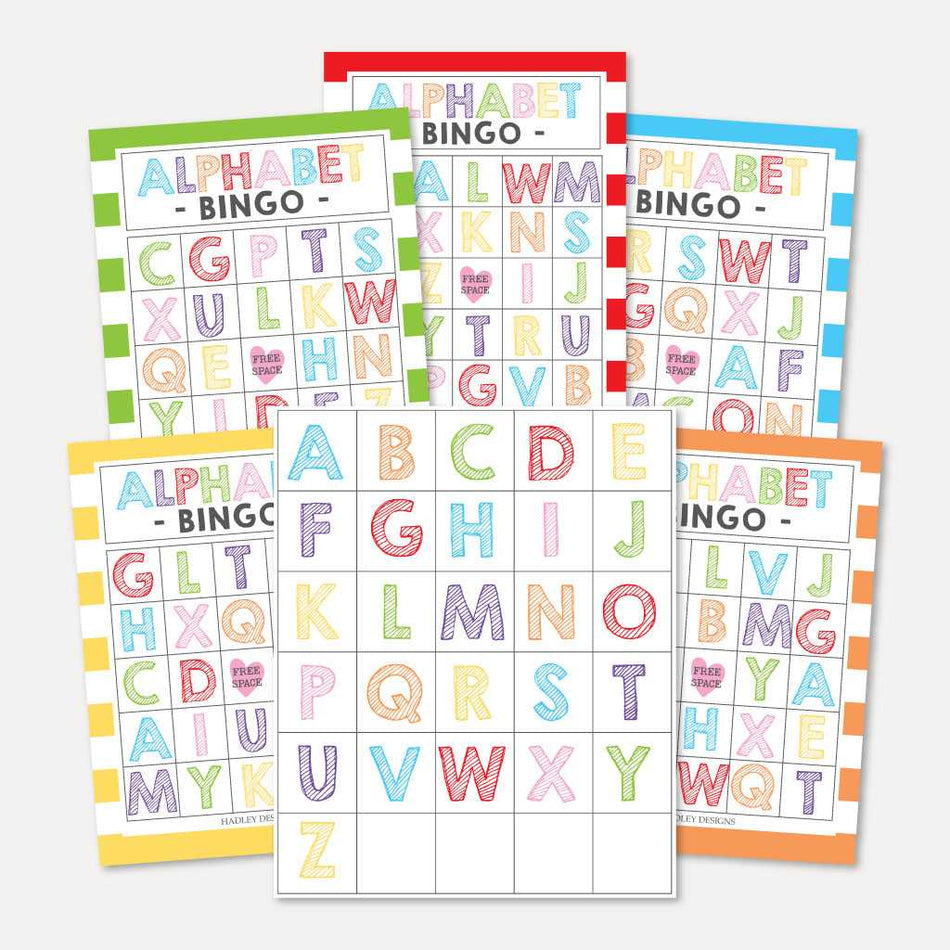 Printable Alphabet Bingo Game Templates | Hadley Designs