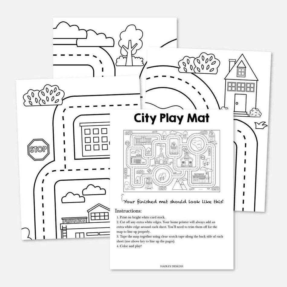 Printable Car Mat Activity Template | Hadley Designs