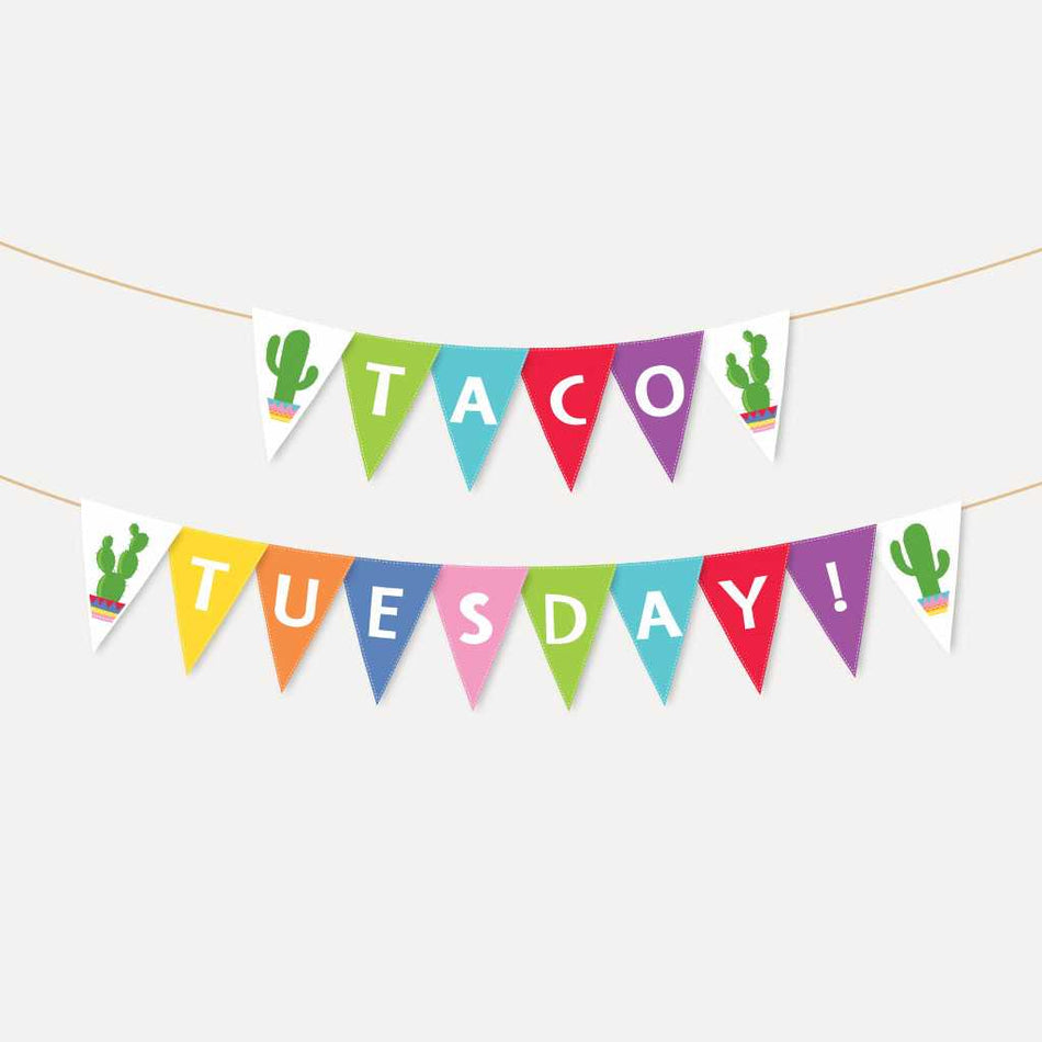 Printable Taco Party Banner Template | Hadley Designs - Printables