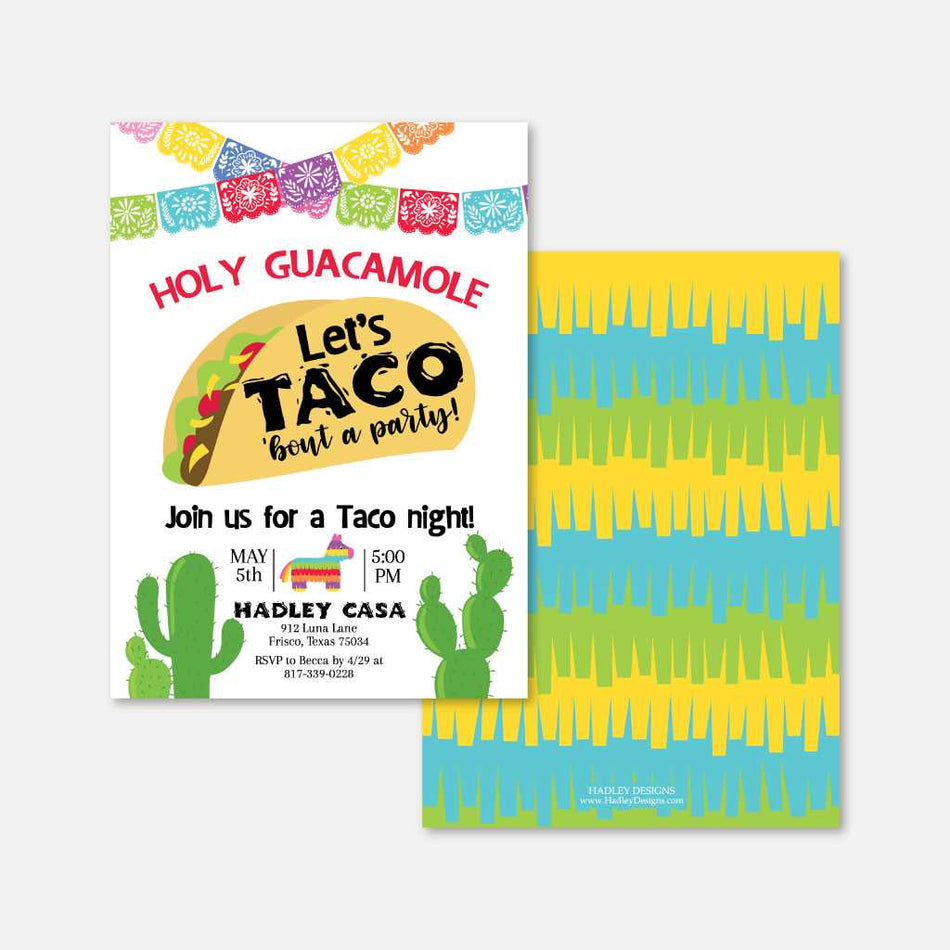Printable Taco Party Complete Package Template | Hadley Designs