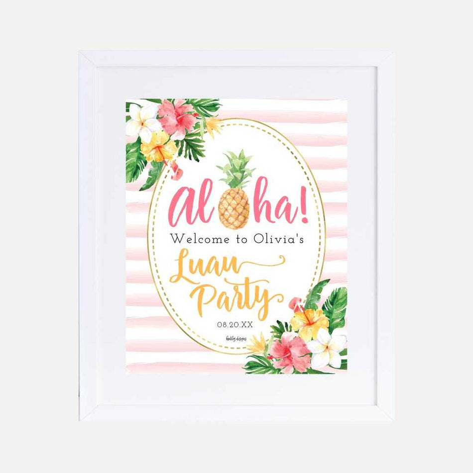 Printable Tropical Kids Party Welcome Sign Template | Hadley Designs ...