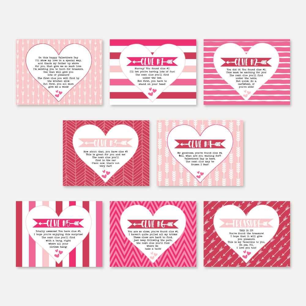 Printable Valentine's Day Scavenger Hunt Template | Hadley Designs