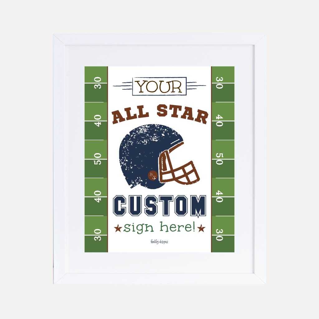 Printable Vintage Football Kids Party Custom Sign Template | Hadley ...