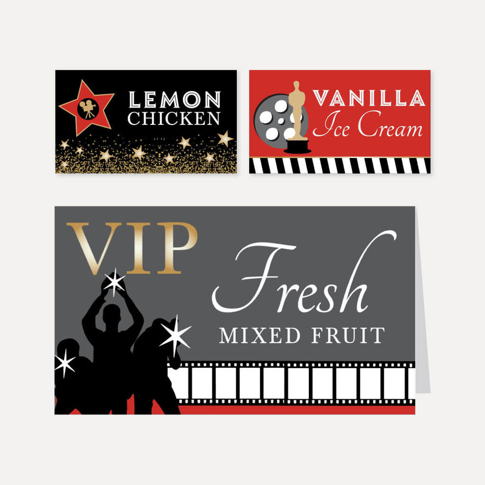 Printable VIP Kids Party Food Tent Cards Template | Hadley Designs ...