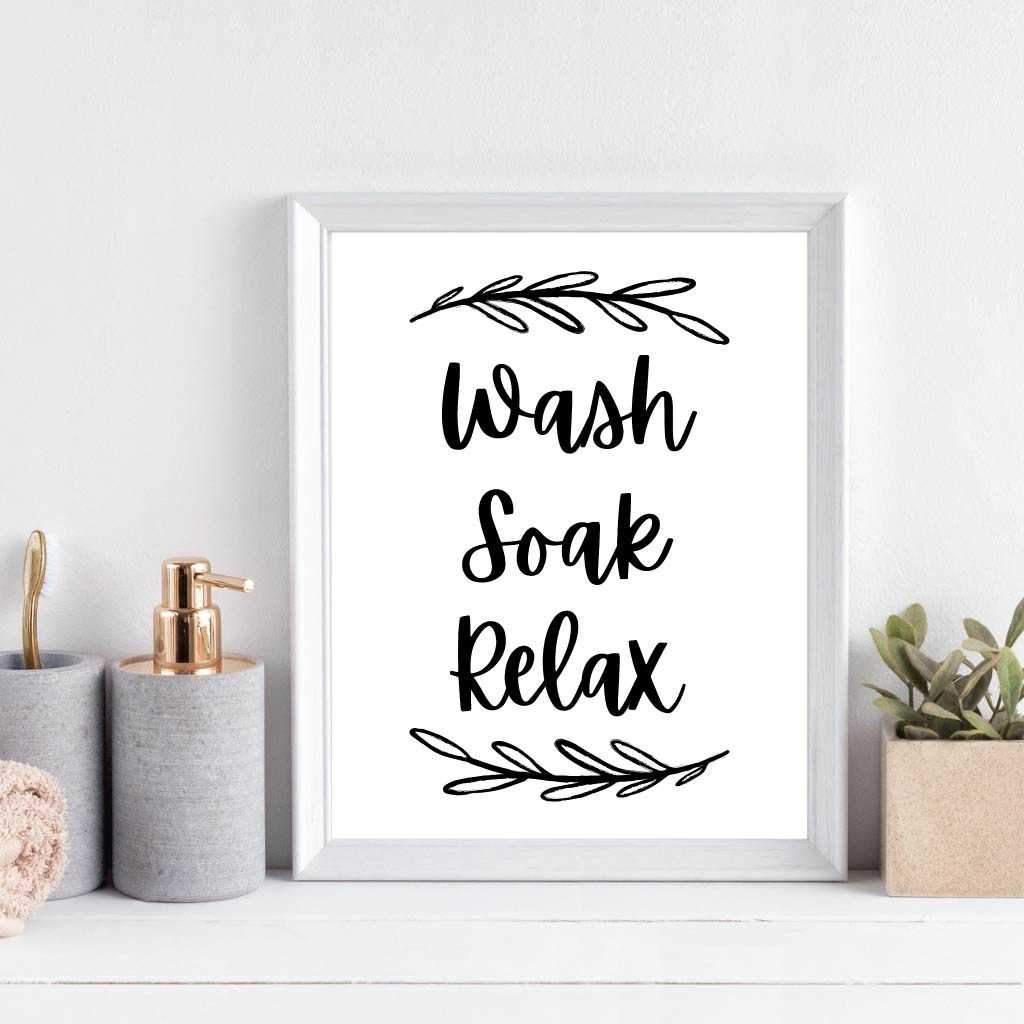 Printable Wash Soak Relax Wall Art Template | Hadley Designs - Printables