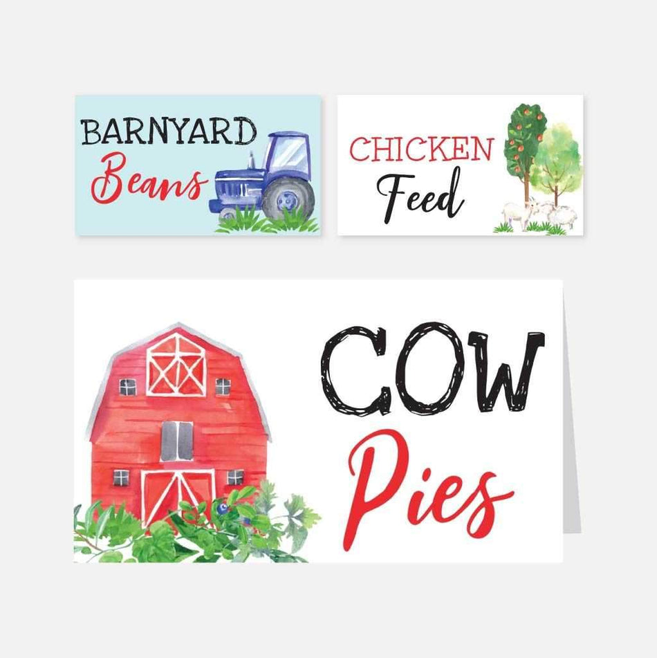 Printable Watercolor Neutral Farm Kids Party Accessories and Decor Pac ...