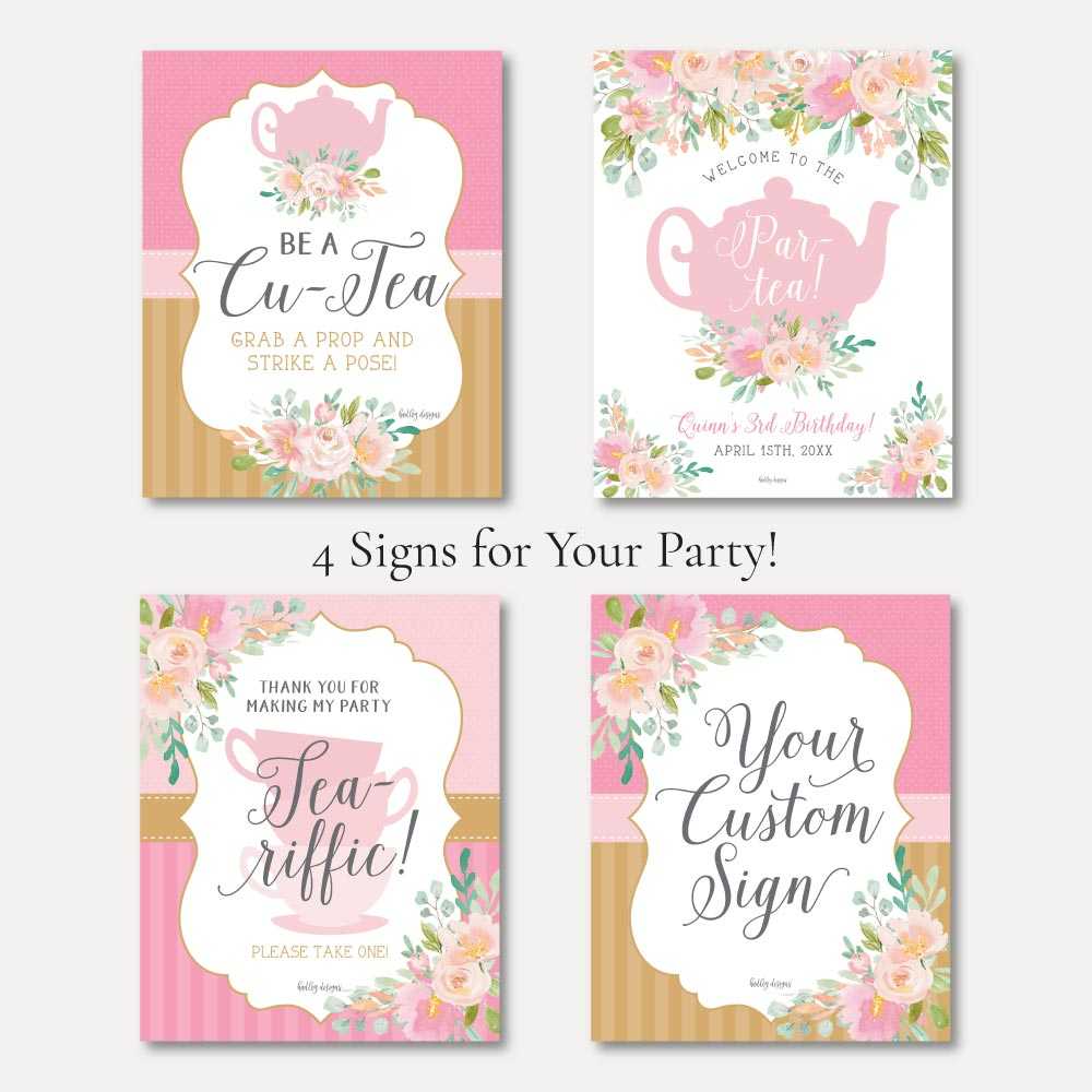 Printable Watercolor Tea Kids Party Complete Package Templates | Hadley ...