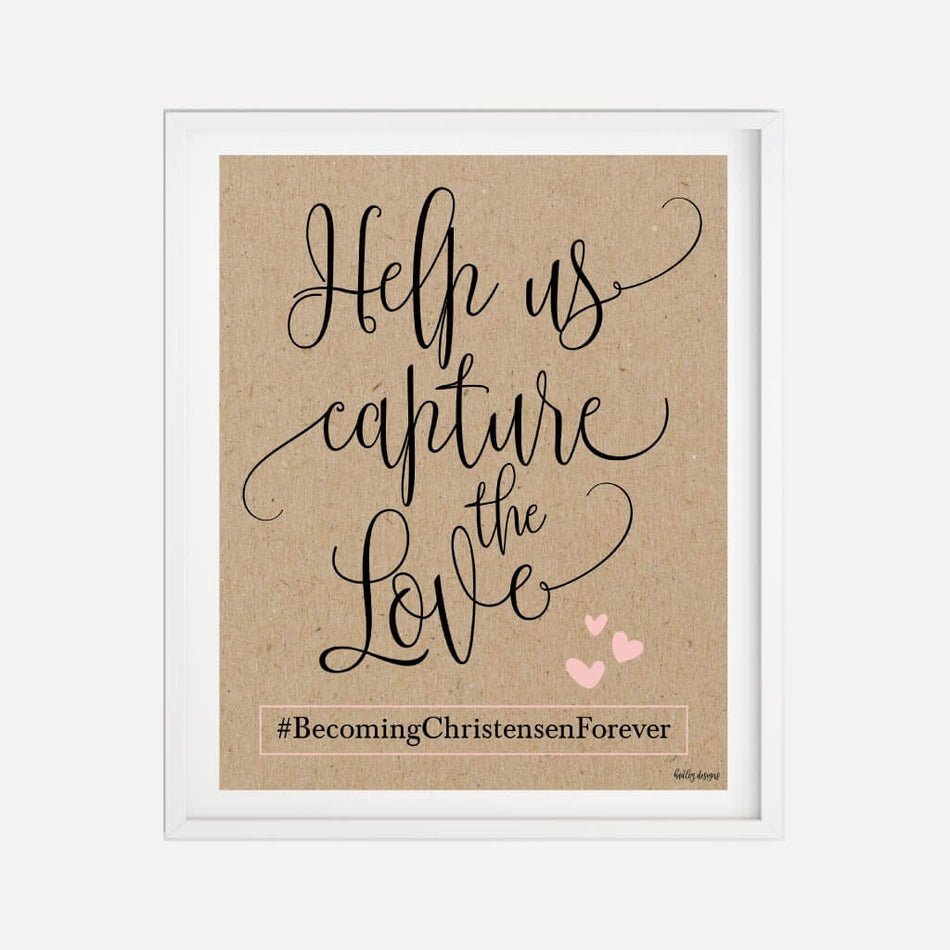 Printable We Do Kraft Wedding Hashtag Sign Template | Hadley Designs ...