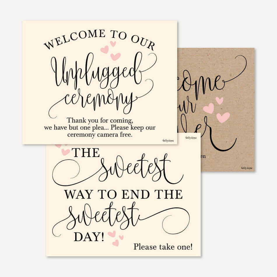 Printable We Do Kraft Wedding Signs Set Templates | Hadley Designs ...