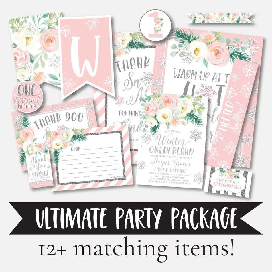 Printable Winter Onederland Kids Party Complete Package Template ...