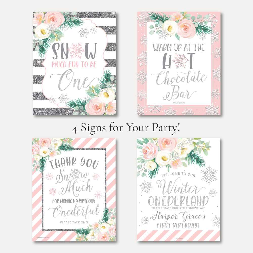 Printable Winter Onederland Kids Party Complete Package Template ...